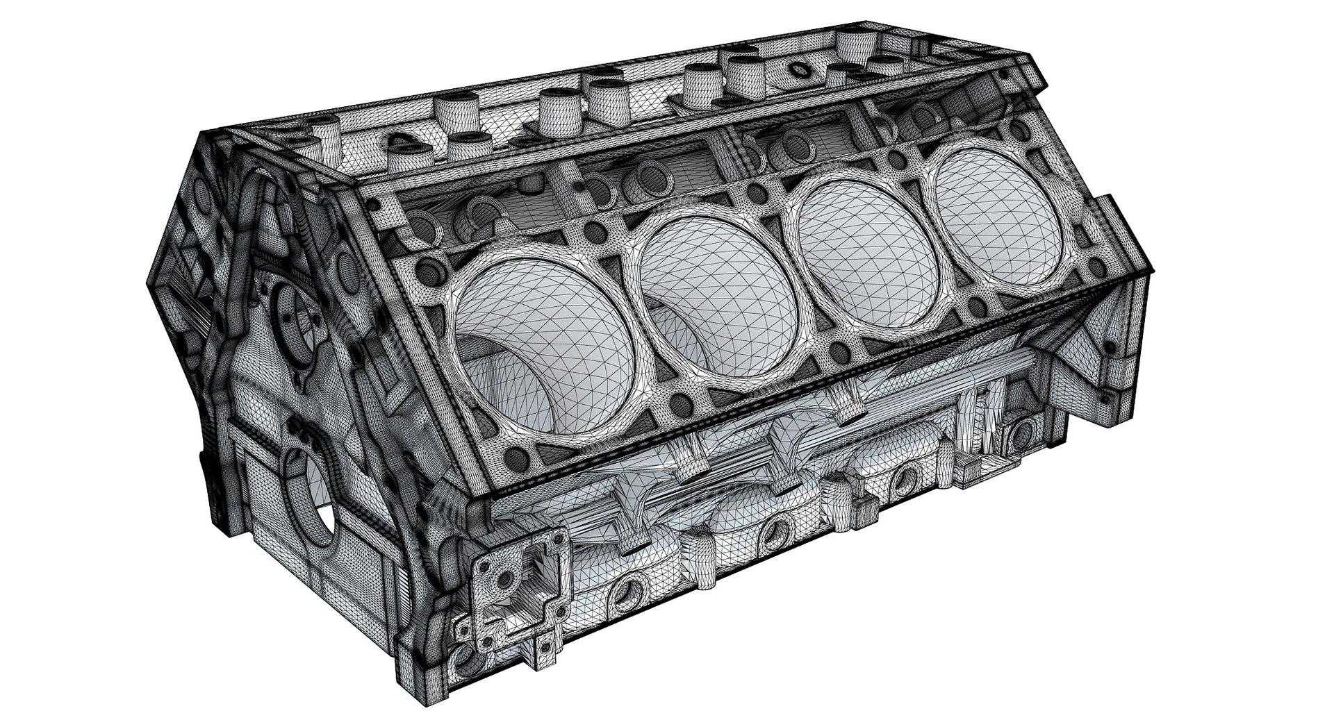 3d Model Print Ready V8 Engine