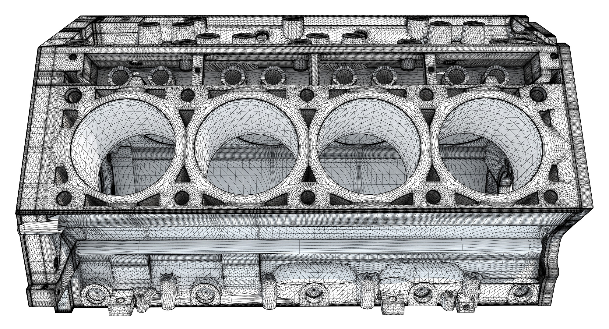 3d model print ready v8 engine