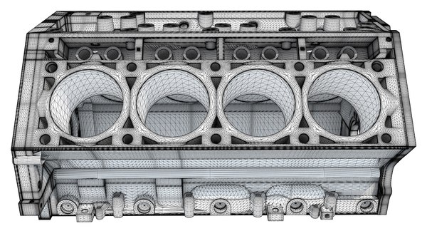 3d model print ready v8 engine