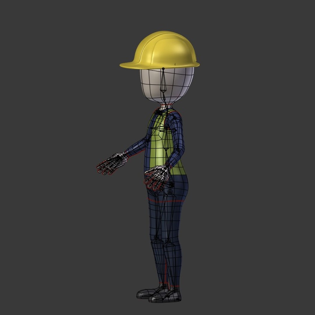 Cartoon Civil Engineer Model - TurboSquid 1390261