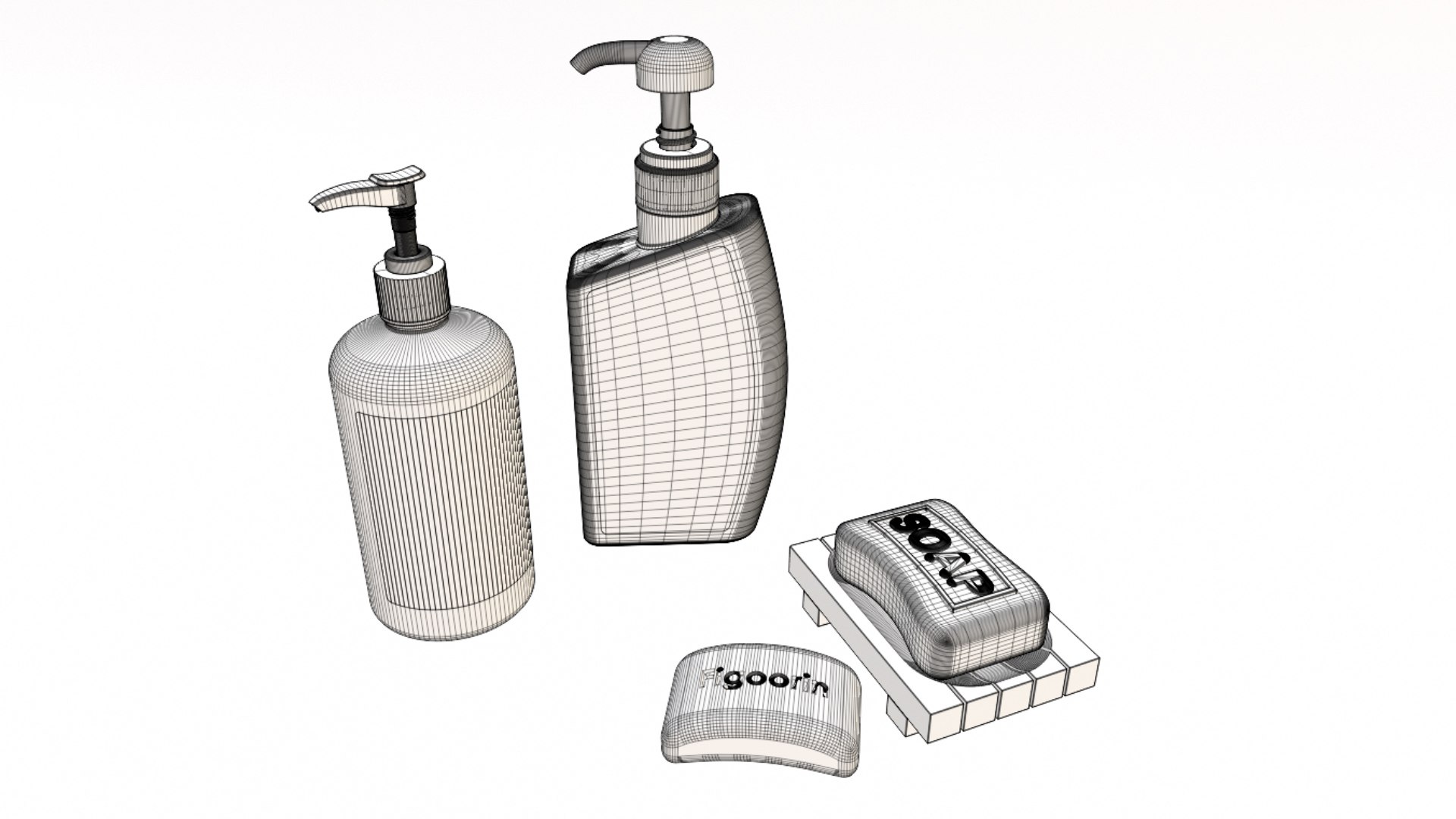 Soap Bar Soap And Liquid Soap 3D Model - TurboSquid 2117120