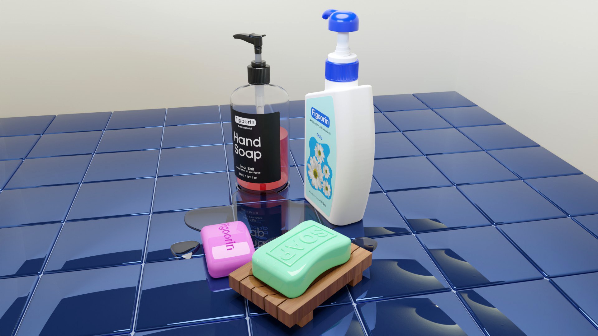 Soap Bar Soap And Liquid Soap 3D Model - TurboSquid 2117120