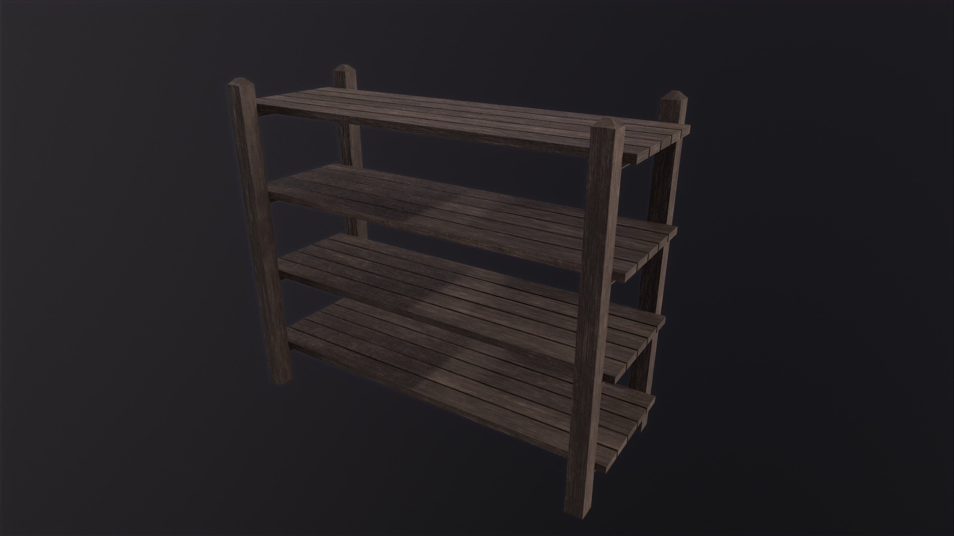 3D Wooden Shelf - TurboSquid 2102685