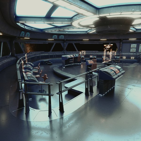 starship command center pbr 3d model