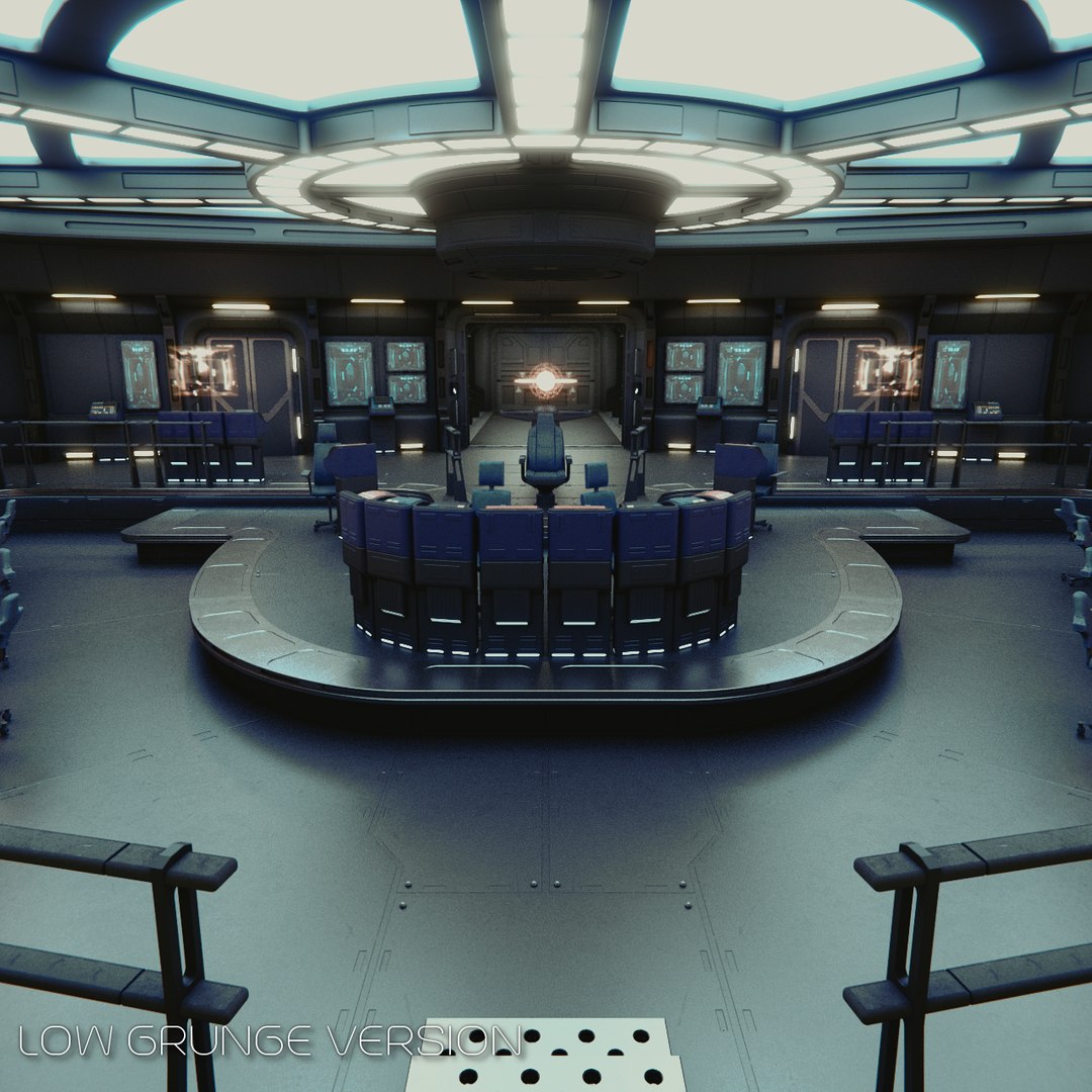 starship command center pbr 3d model