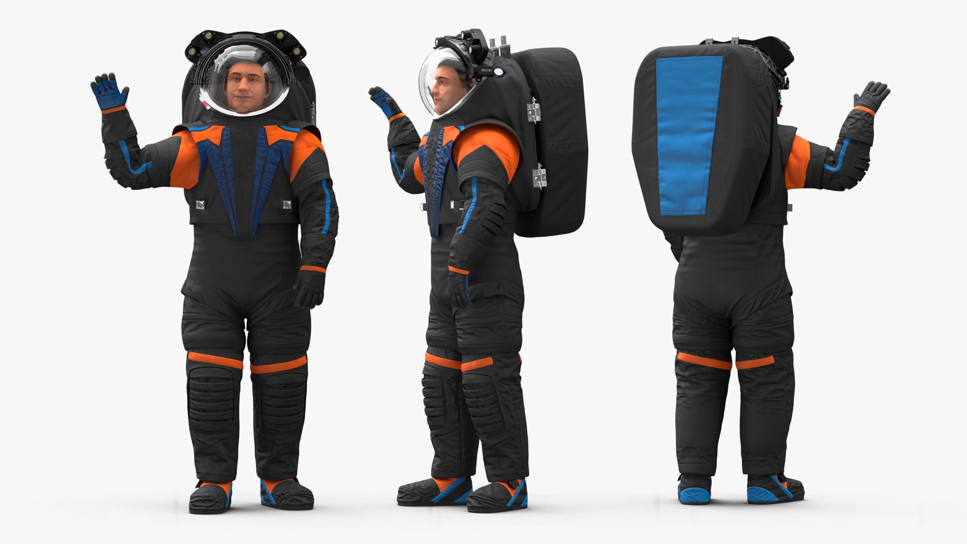 Astronaut Wearing Spacesuit Fur Rigged Model - TurboSquid 2282270
