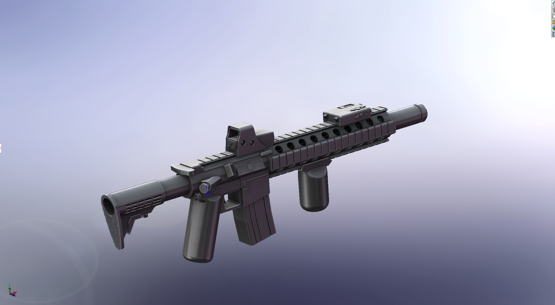 MK18 RIFLE FOR MINIFIGUES WITH HOLOGRAPHIC SIGHT AND LASER 3D model ...