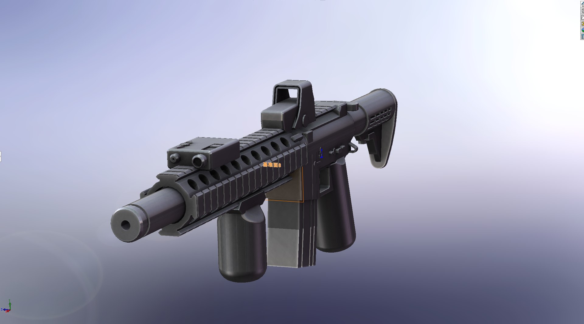 MK18 RIFLE FOR MINIFIGUES WITH HOLOGRAPHIC SIGHT AND LASER 3D model ...