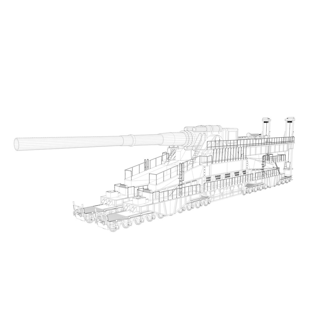 3d Dora Railway Gun Model