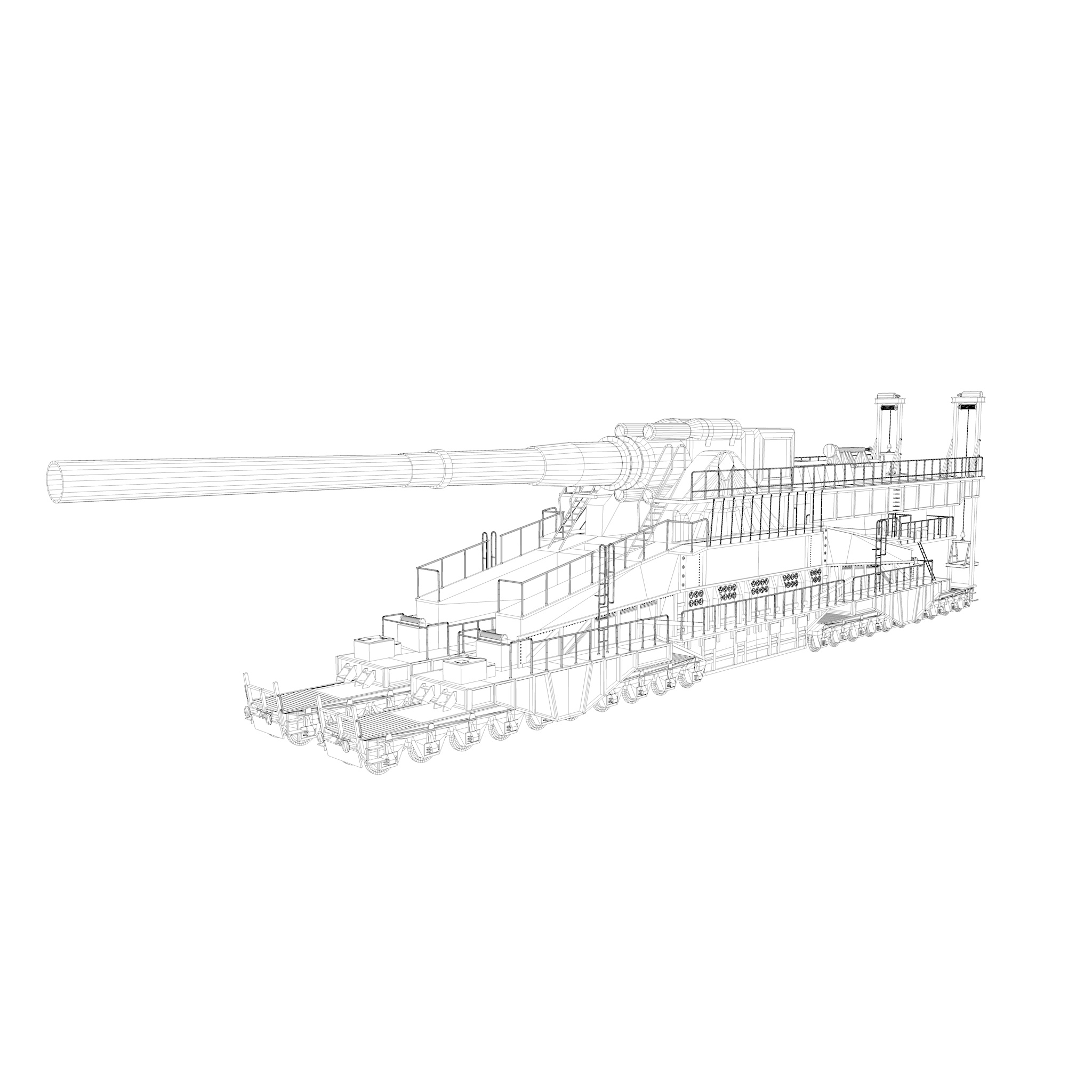 3d dora railway gun model
