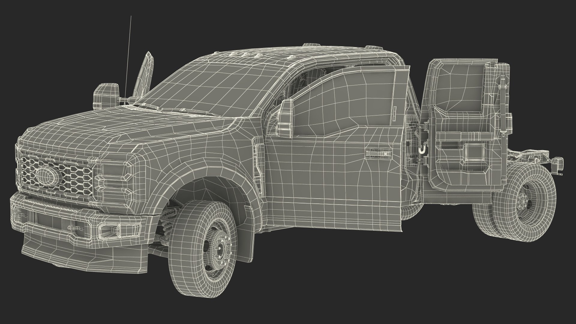 3D model Super Duty F550 2023 Ford Long Cab Rigged for Maya ...