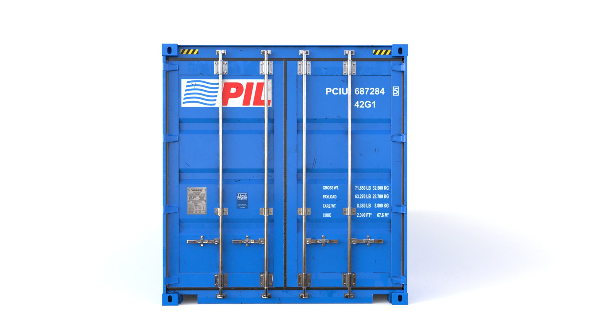 3D 40 Ft PIL Standard Shipping Container Model - TurboSquid 2011957