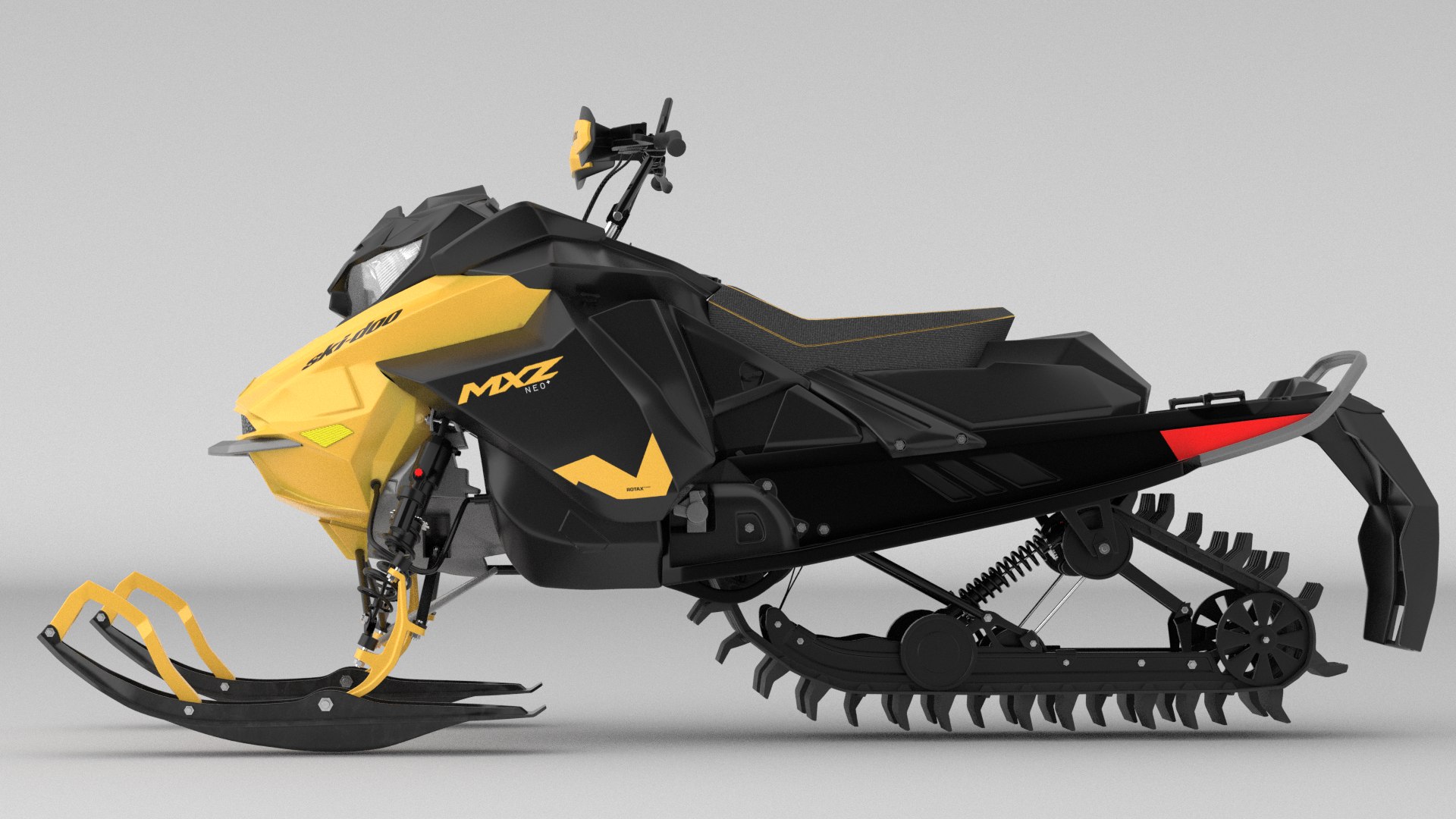 3D Snowmobile Ski-Doo MXZ Neo Plus Black-Yellow 2025 Model - TurboSquid ...