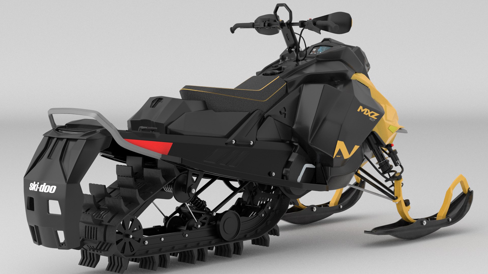 3D Snowmobile Ski-Doo MXZ Neo Plus Black-Yellow 2025 Model - TurboSquid ...