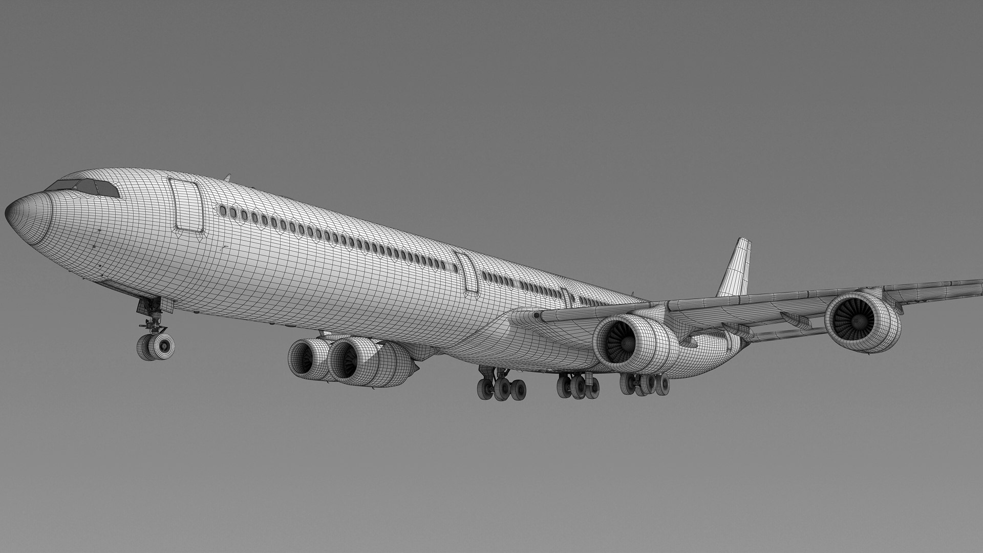 airbus a340-600 plane generic 3d model