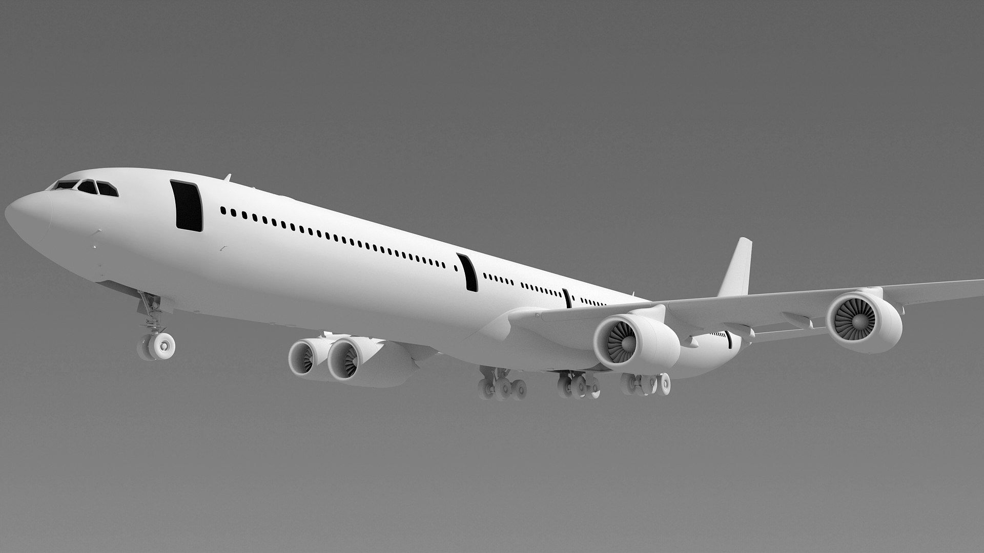airbus a340-600 plane generic 3d model
