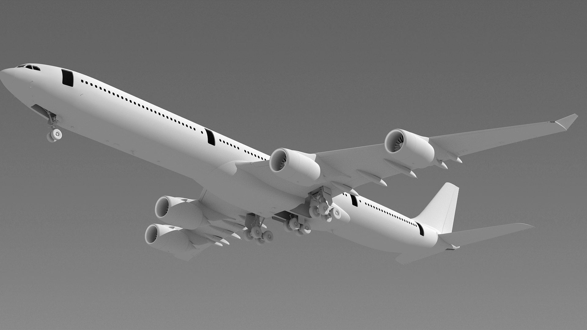 airbus a340-600 plane generic 3d model