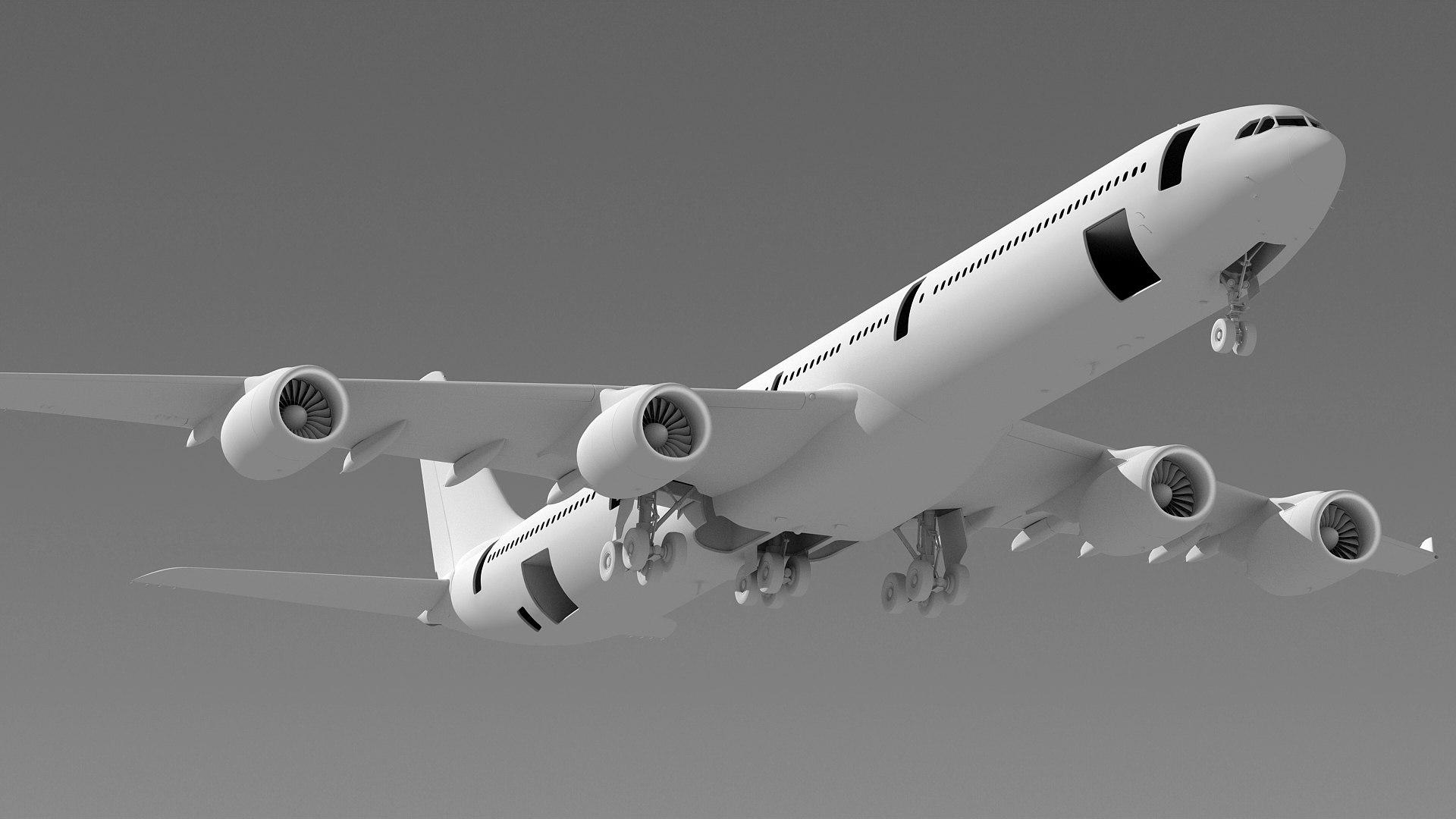 airbus a340-600 plane generic 3d model