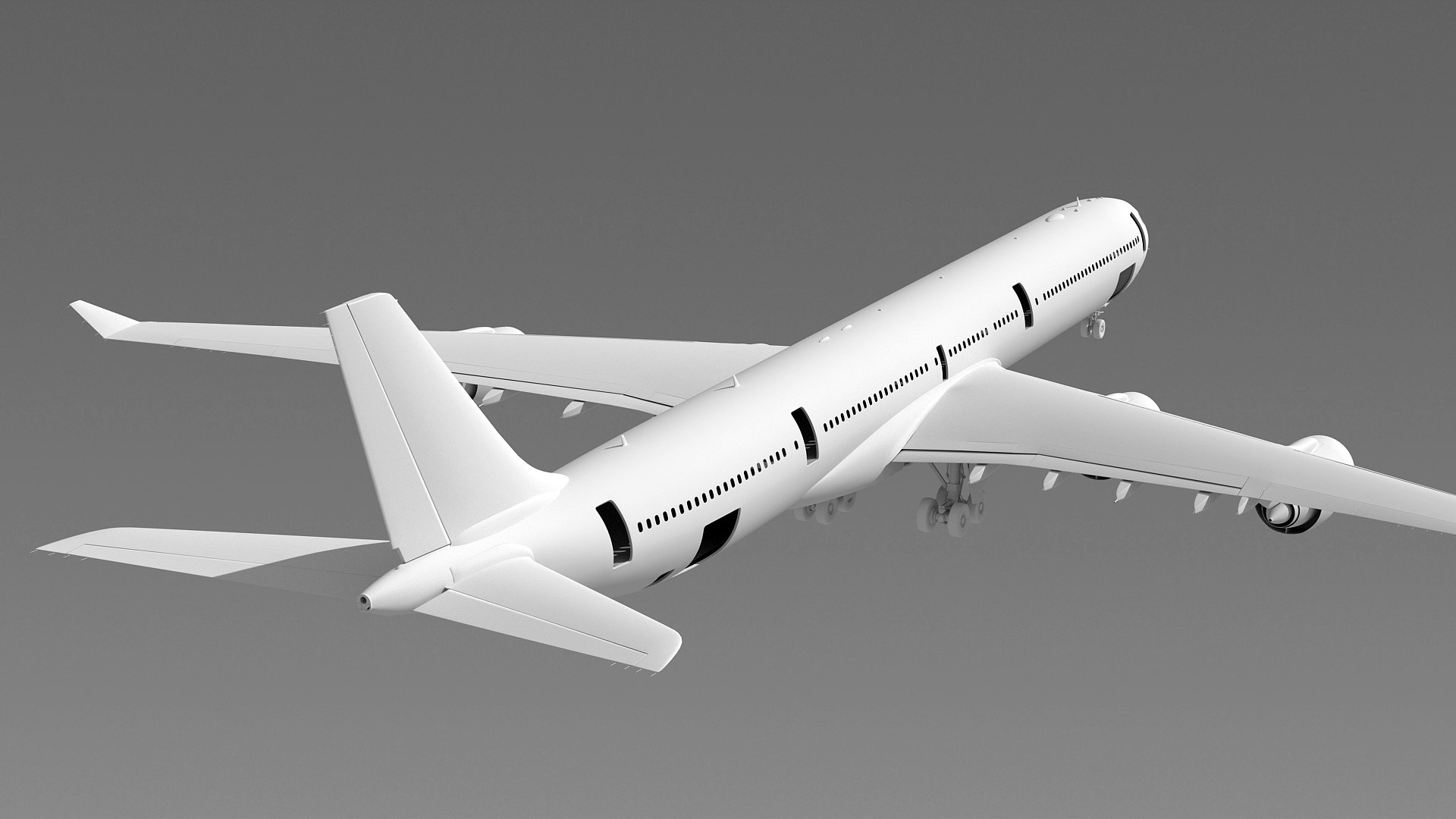 airbus a340-600 plane generic 3d model
