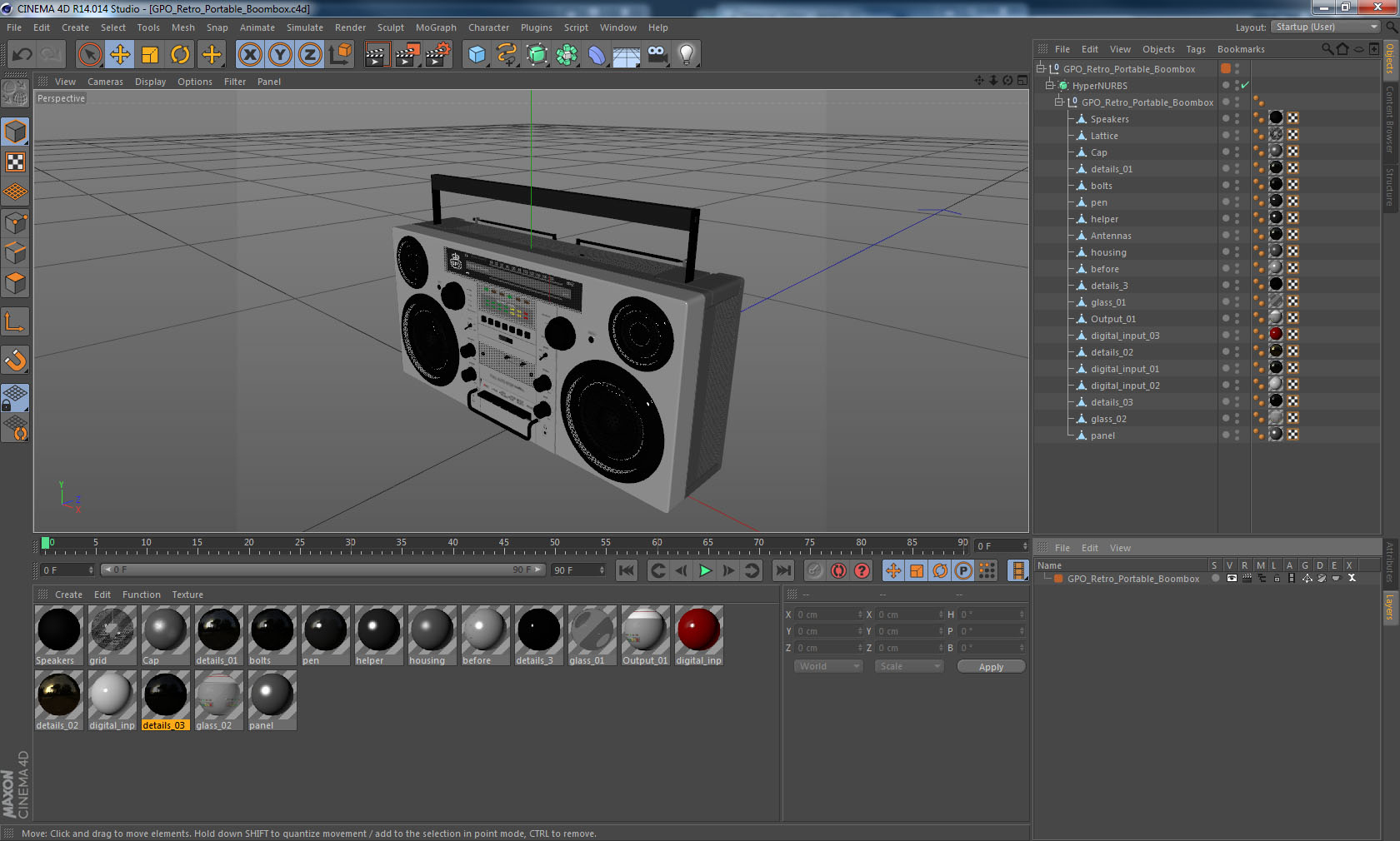 3D model gpo retro portable boombox - TurboSquid 1298849