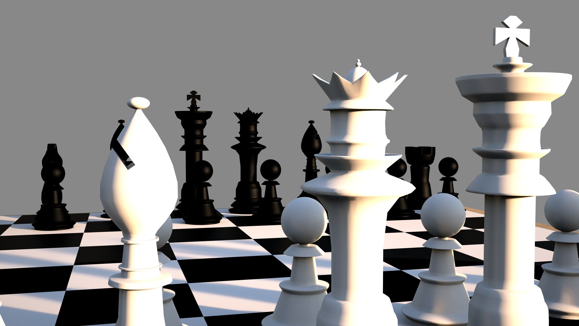 typical chess set 3d model