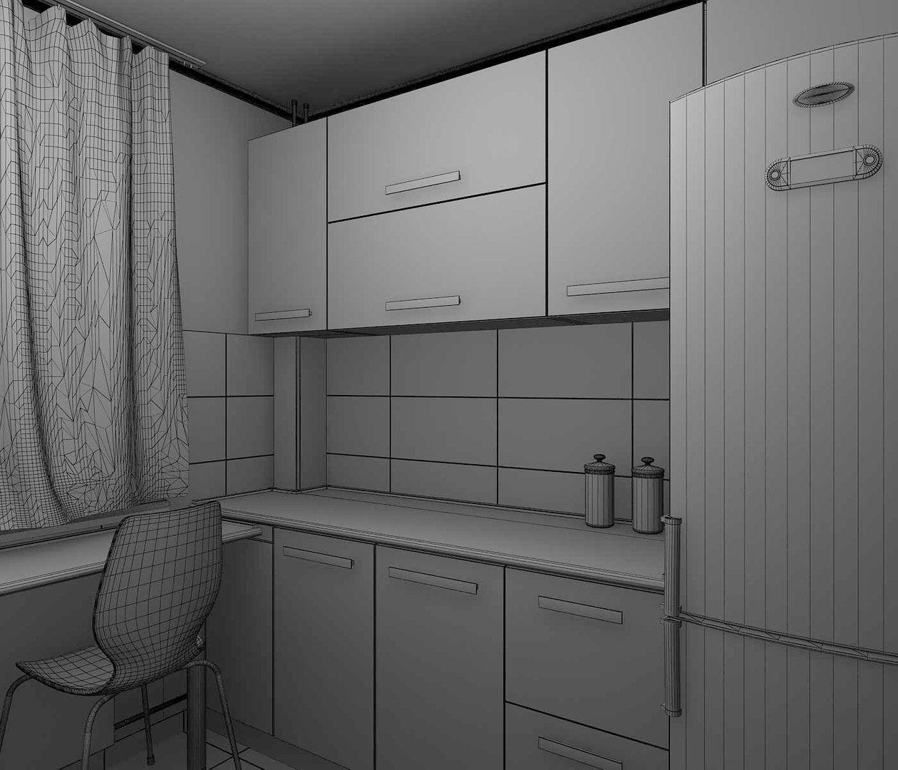 3d Kitchen Scene Var 1 Model
