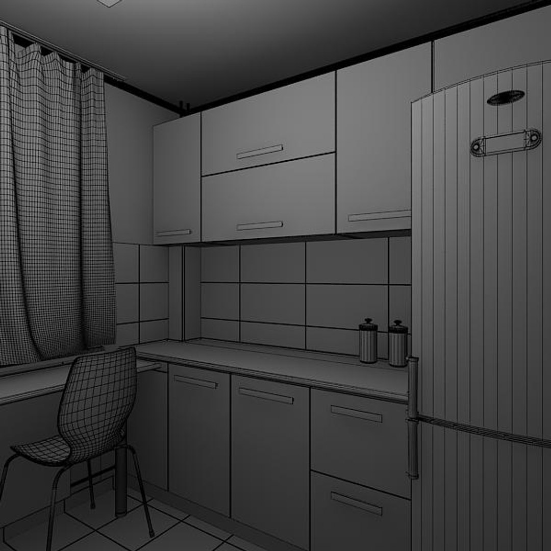 3d Kitchen Scene Var 1 Model