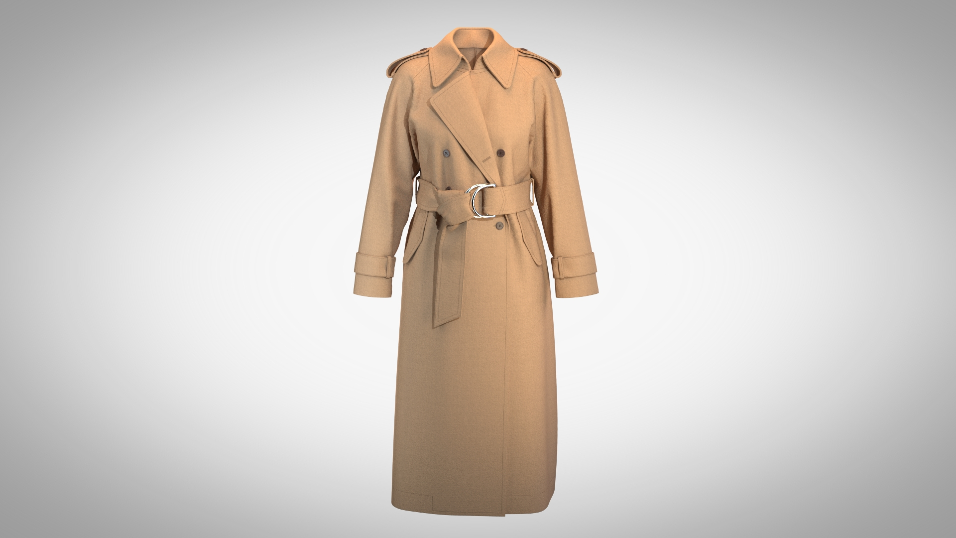 Wool Oversized Trench Coat 3D - TurboSquid 2167820