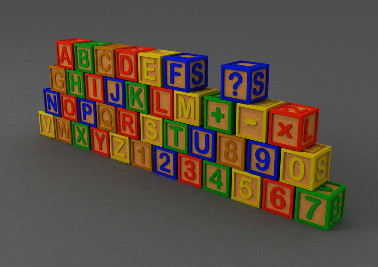 letter block 3d model