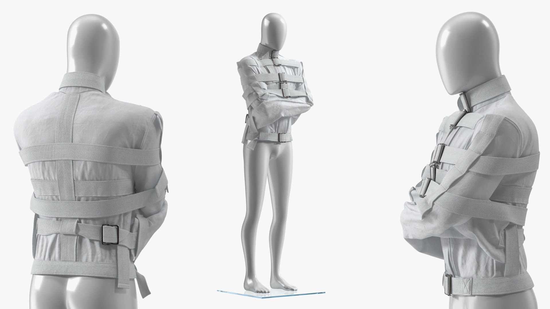 Straitjacket Mannequin Pose White 3D Model - TurboSquid 2291160