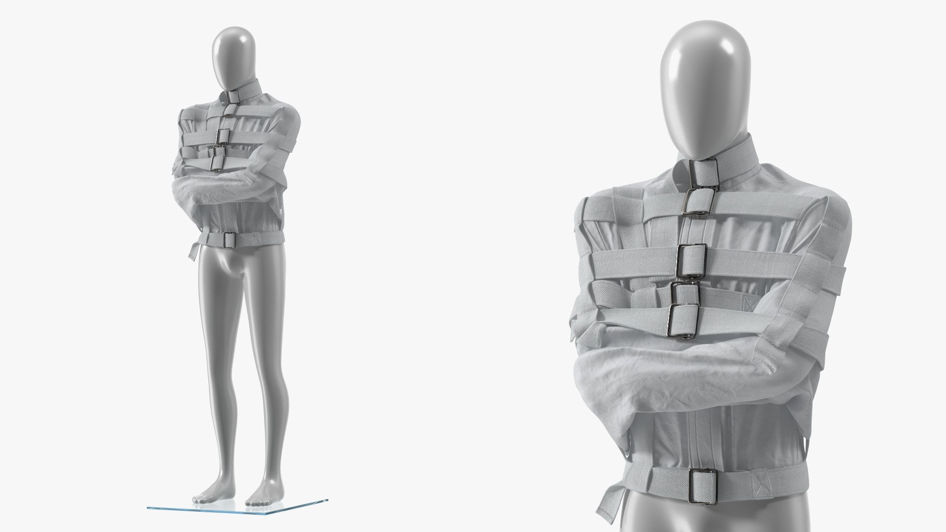 Straitjacket Mannequin Pose White 3D Model - TurboSquid 2291160