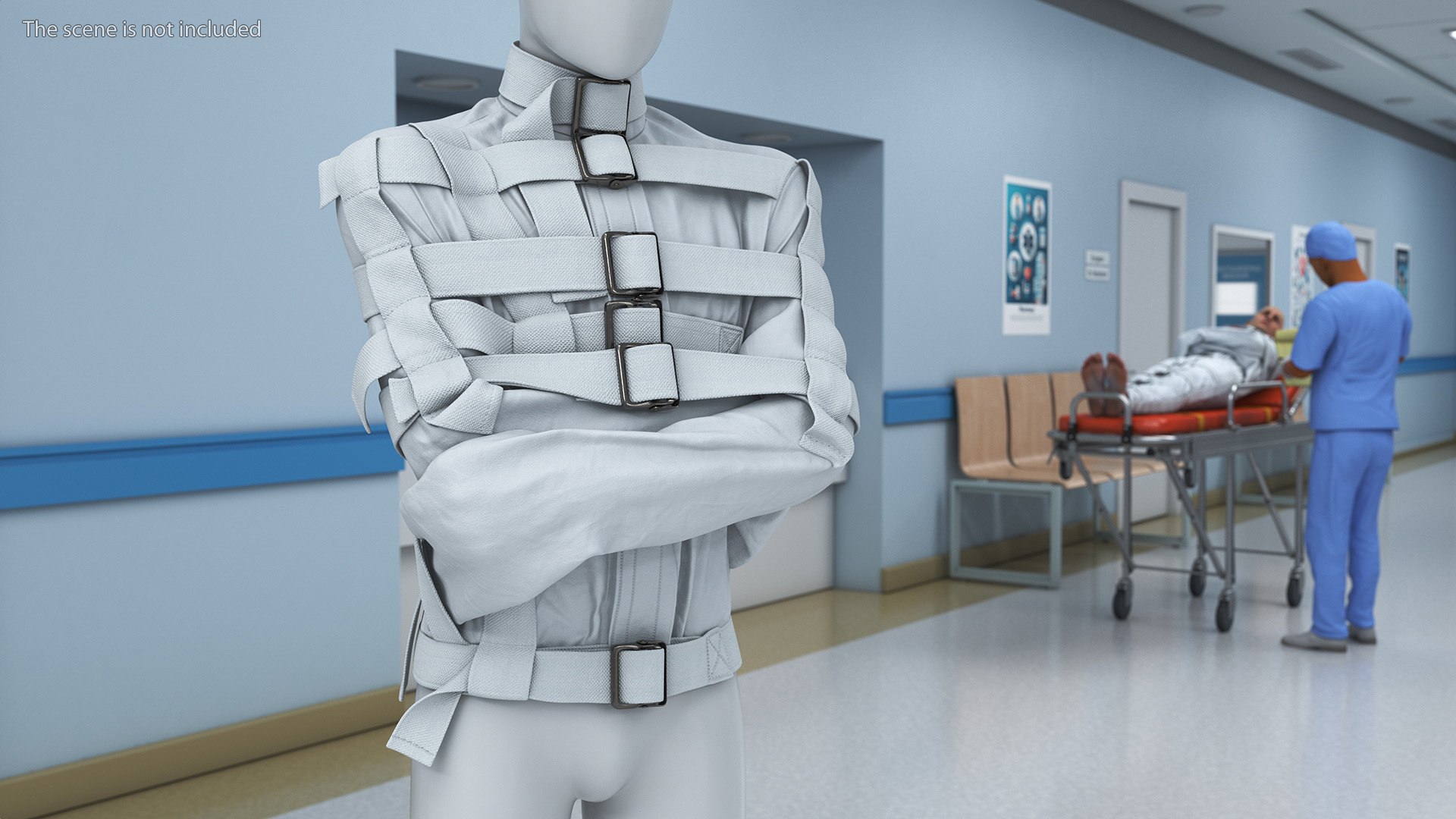 Straitjacket Mannequin Pose White 3D Model - TurboSquid 2291160