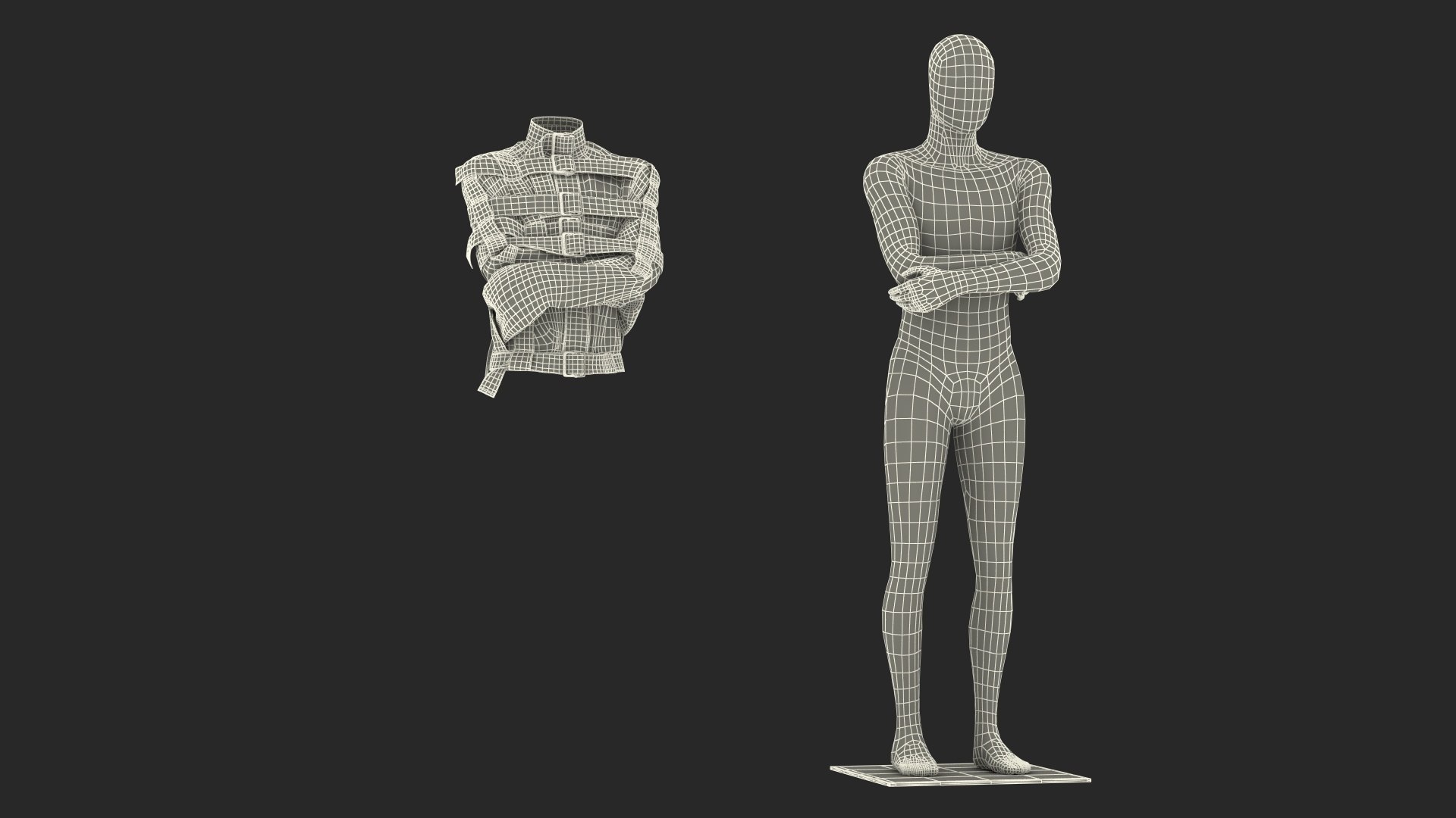 Straitjacket Mannequin Pose White 3D Model - TurboSquid 2291160