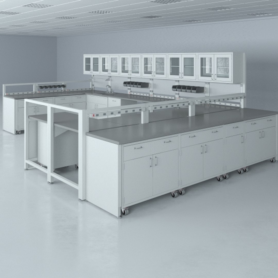 Lab Furniture Typical Set 3d Model