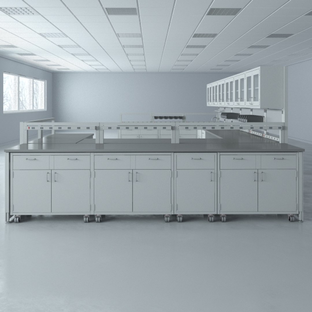 Lab Furniture Typical Set 3d Model