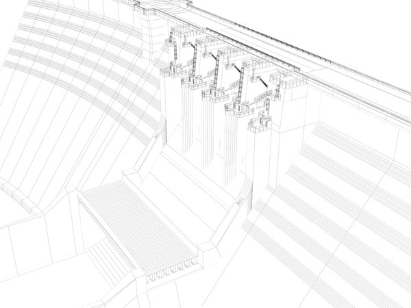 3D dam sluice gate - TurboSquid 1487500
