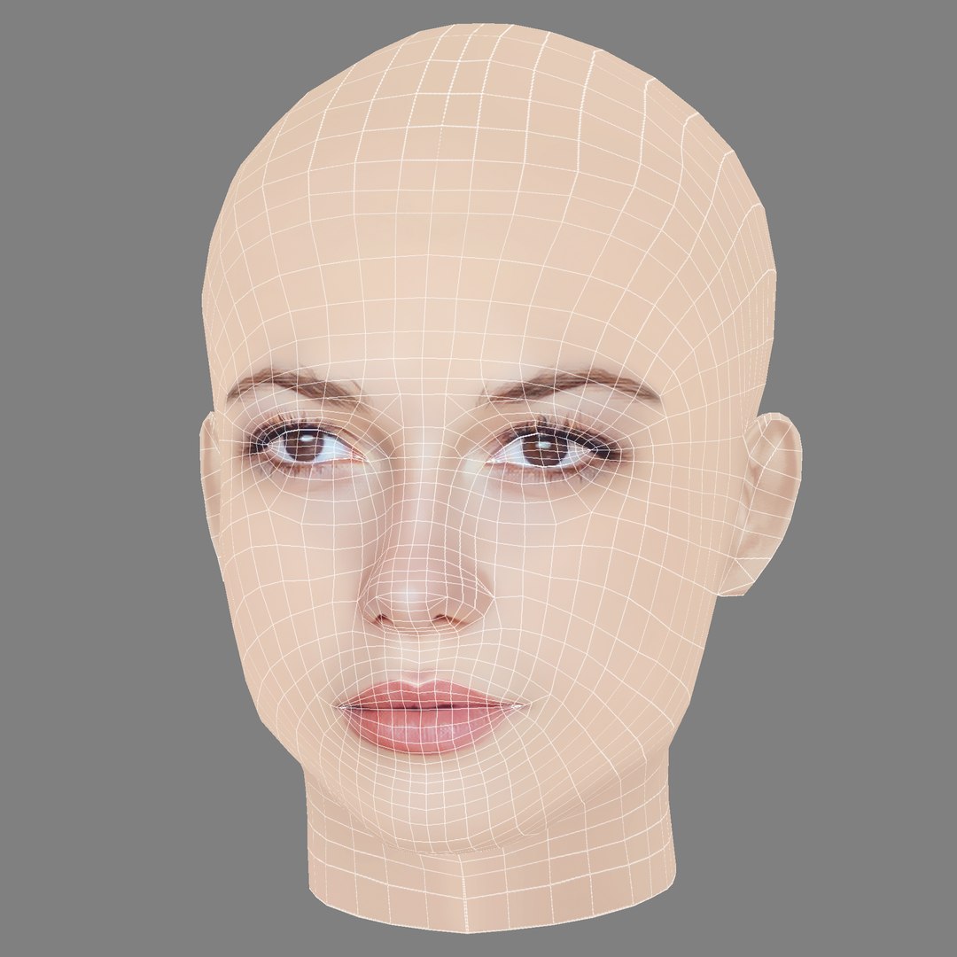 Mathilde Ollivier Head - No Hair - Low Poly Head For Game 3D Model ...