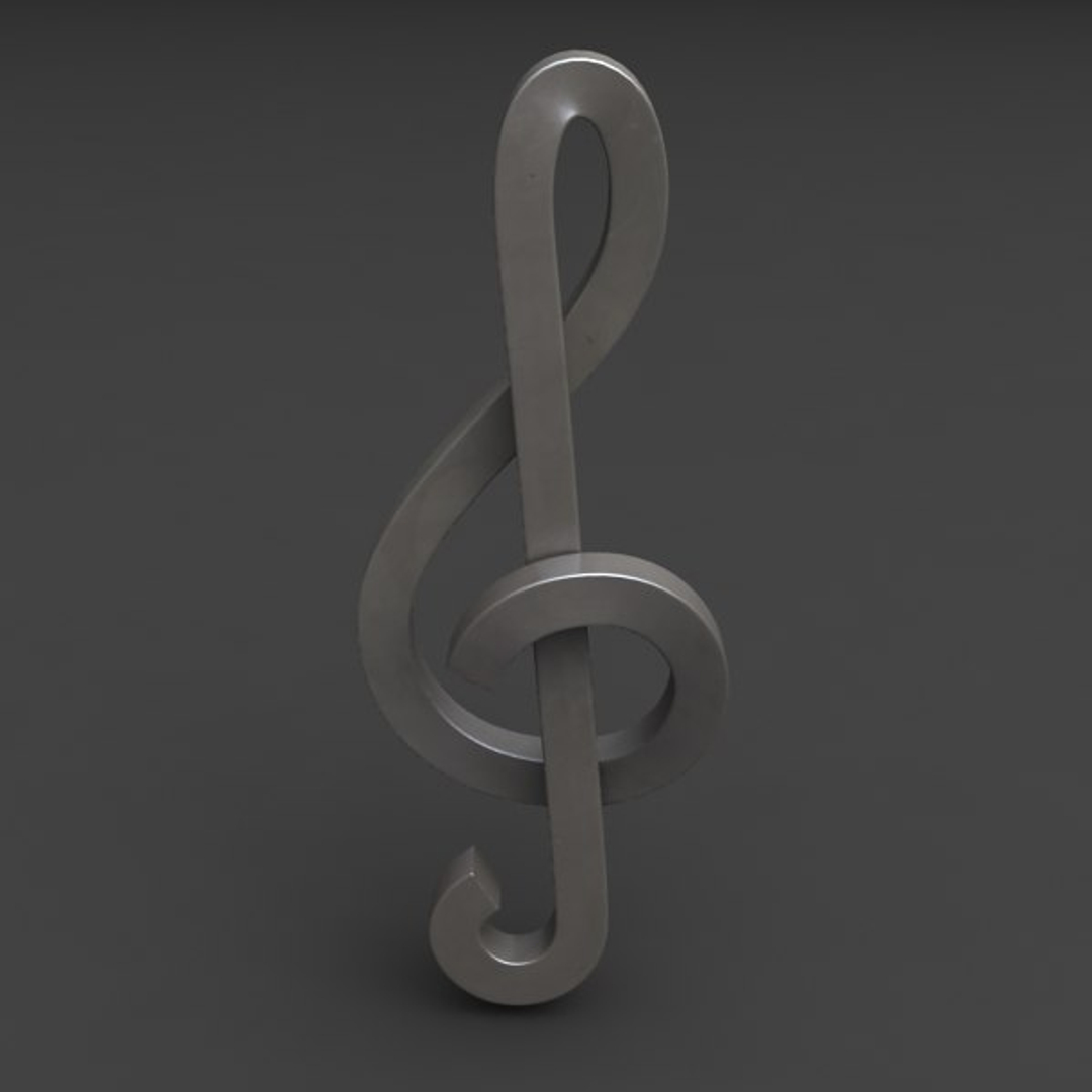 3d Treble Clef B Model