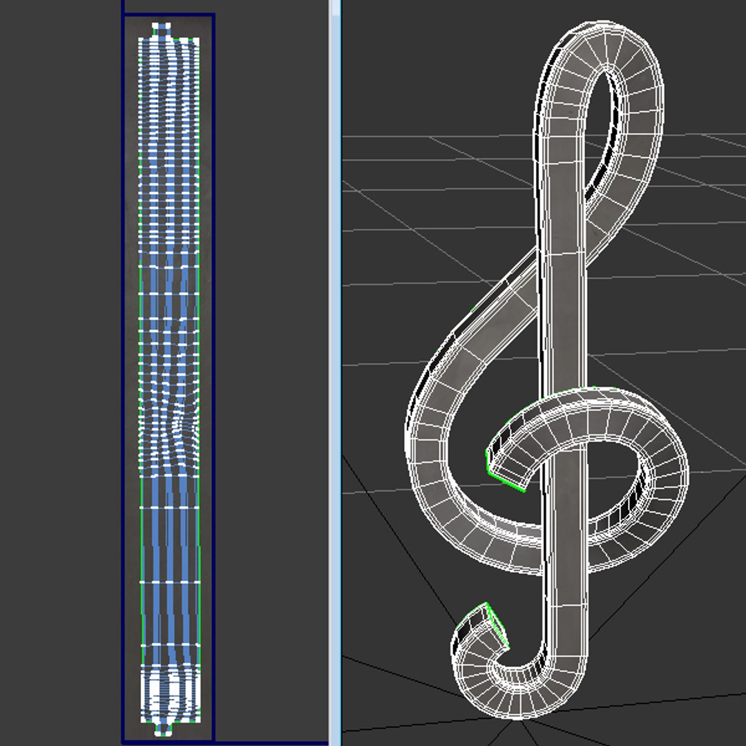 3d Treble Clef B Model