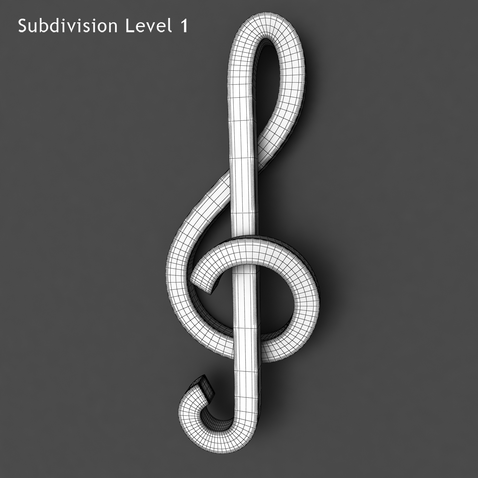 3d treble clef b model