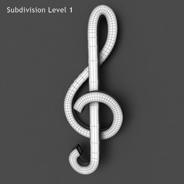 3d treble clef b model
