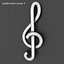 3d Treble Clef B Model