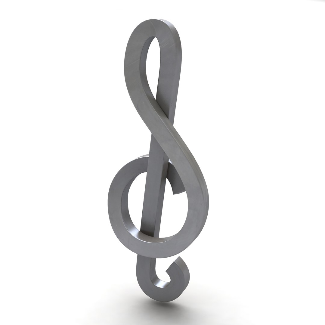 3d Treble Clef B Model
