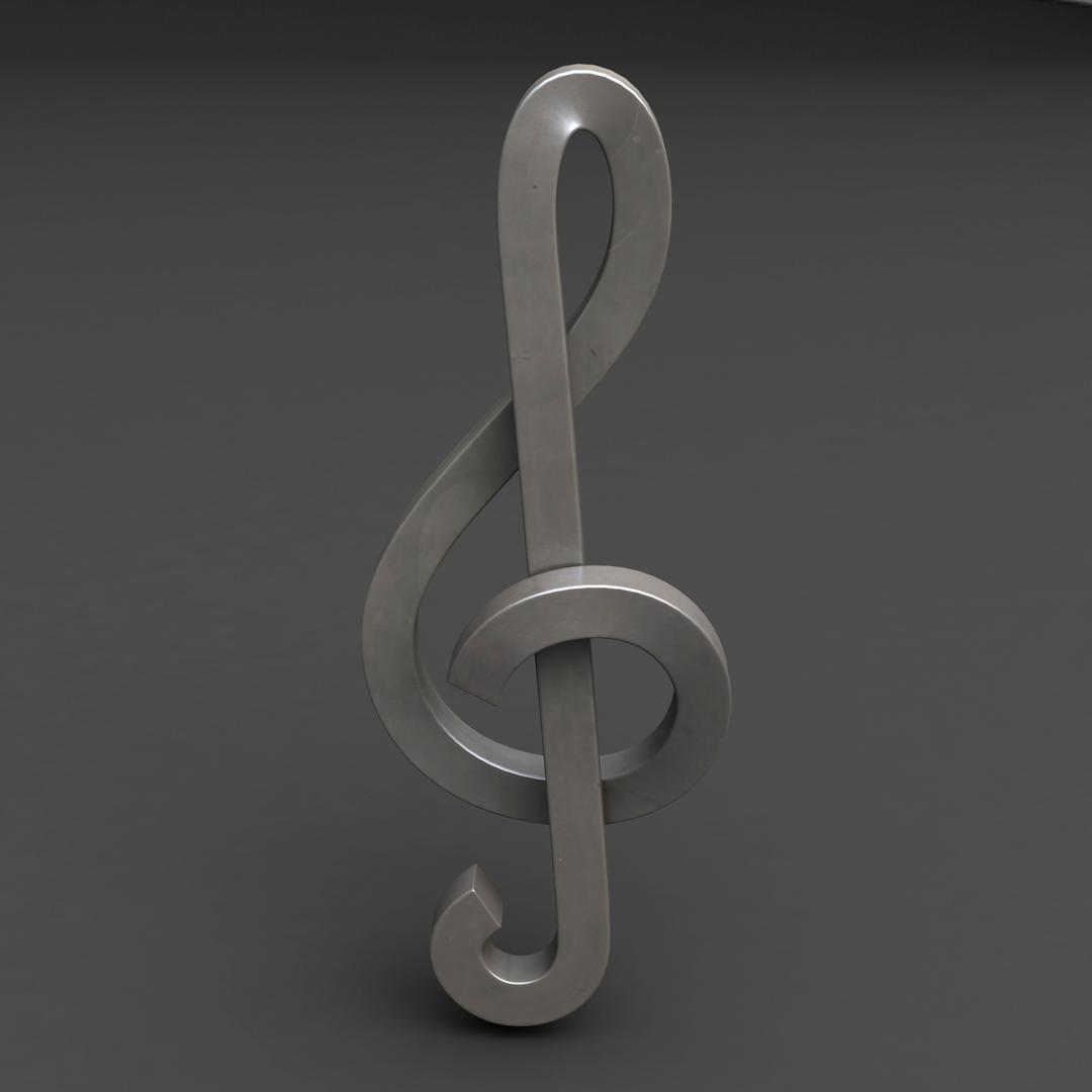 3d treble clef b model
