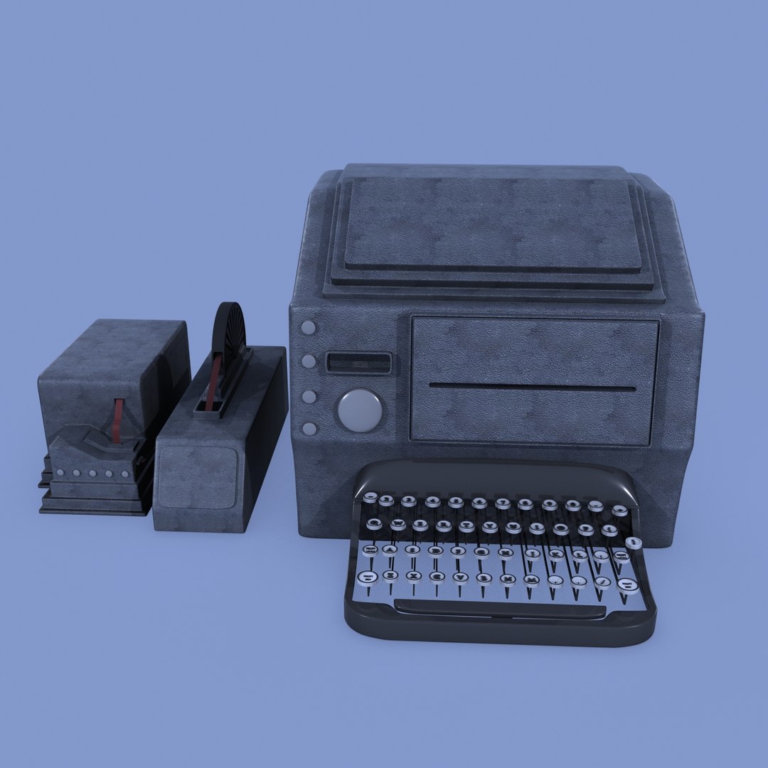 3d model of teletype machine