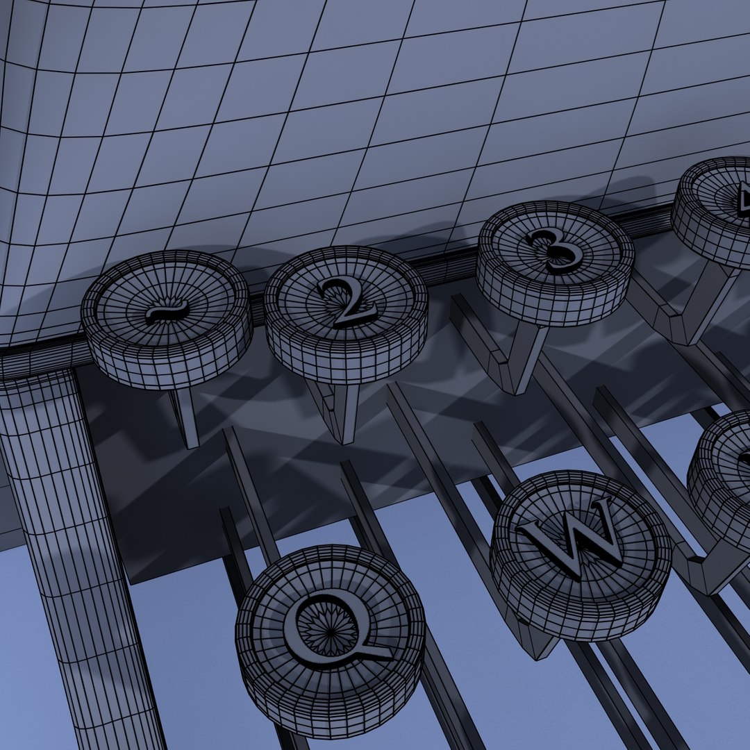 3d model of teletype machine