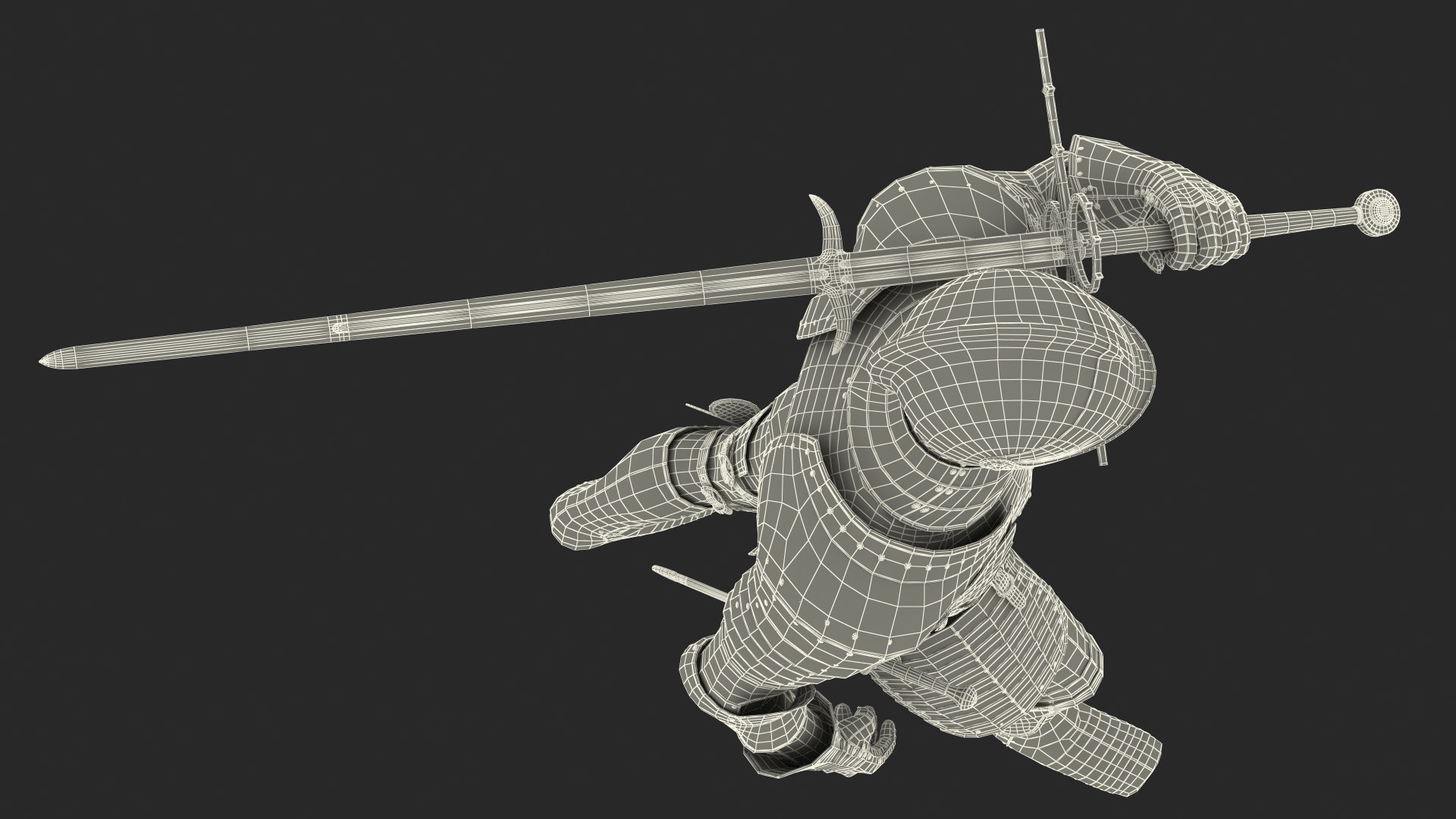 3D model Medieval Knight Black Gold Full Armor Walking Pose ...