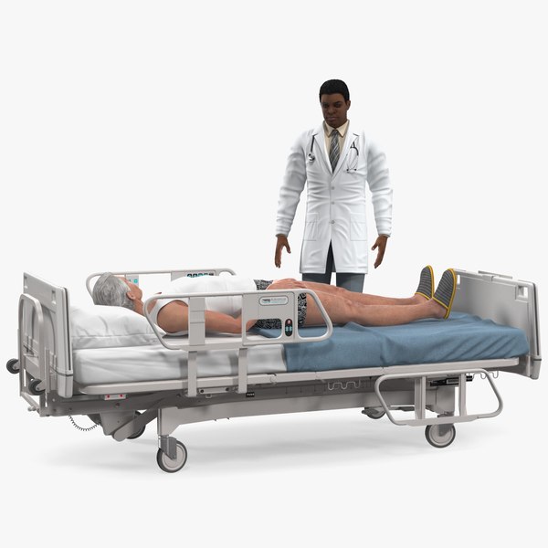3D Patient on Hospital Bed And Doctor Rigged for Cinema 4D - TurboSquid ...