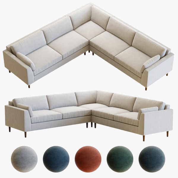 3D model CrateBarrel Avondale 98 in Sofa - TurboSquid 1955792