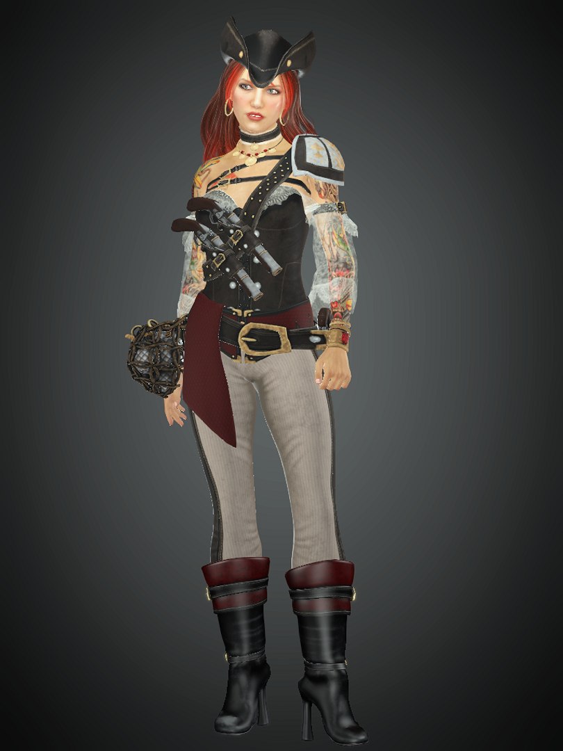 3D Model Realistic Rigged Western Soldier Girl Character 3D Model ...